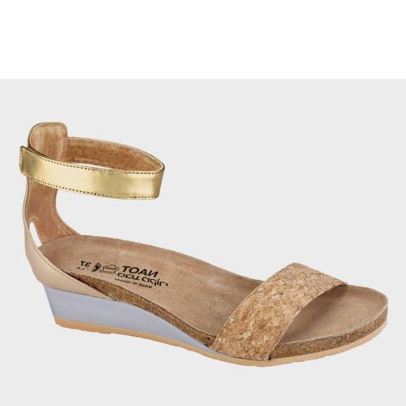 Naot | Shoes | New Naot Pixie Sandal In Gold Cork | Poshmark